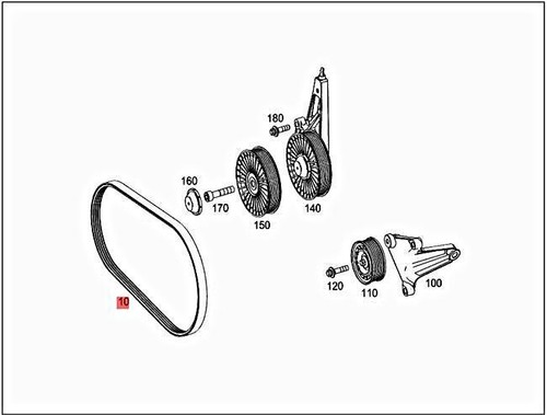 Genuine MERCEDES Gl Gle Gls A217 C216 C217 C218 C292 Poly-v-belt ...