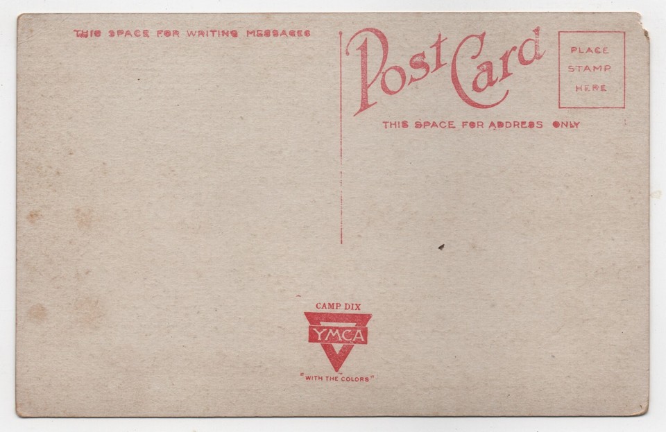 WWI Post Card PC "Life at Camp Dix NJ" "Visitors at the Railroad ...