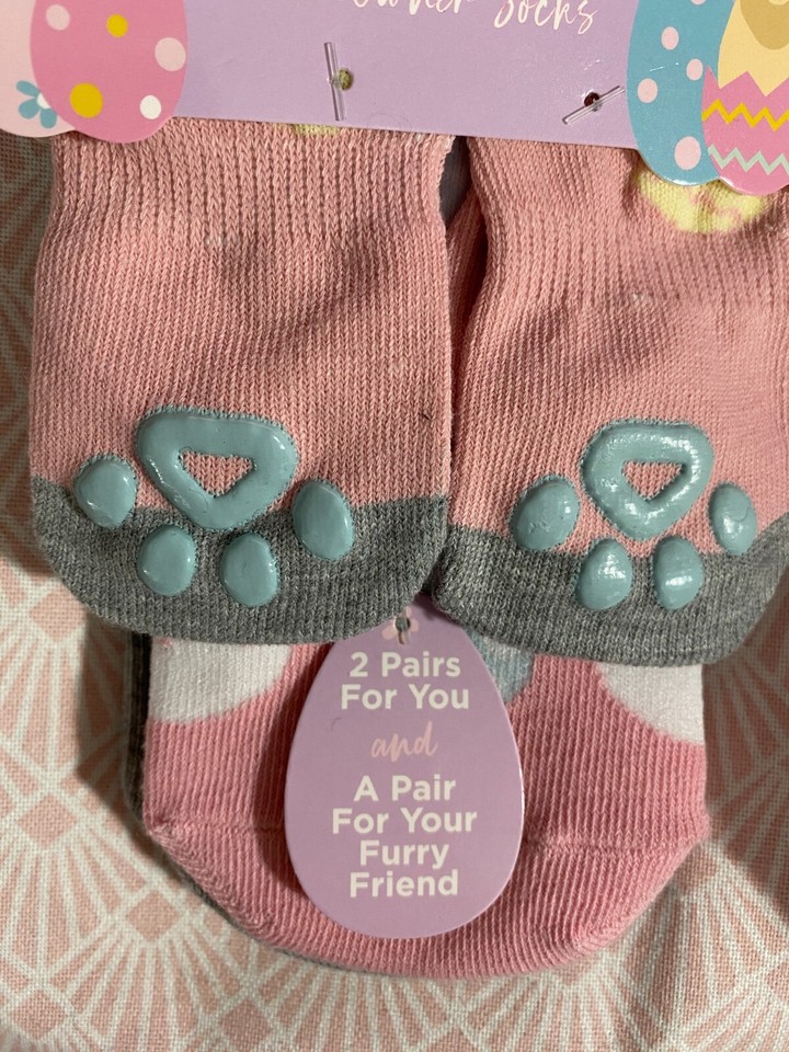 Easter Socks 2 Woman's Ankle (9-11) + 1 Set For Your Large Dog (4 pc ...
