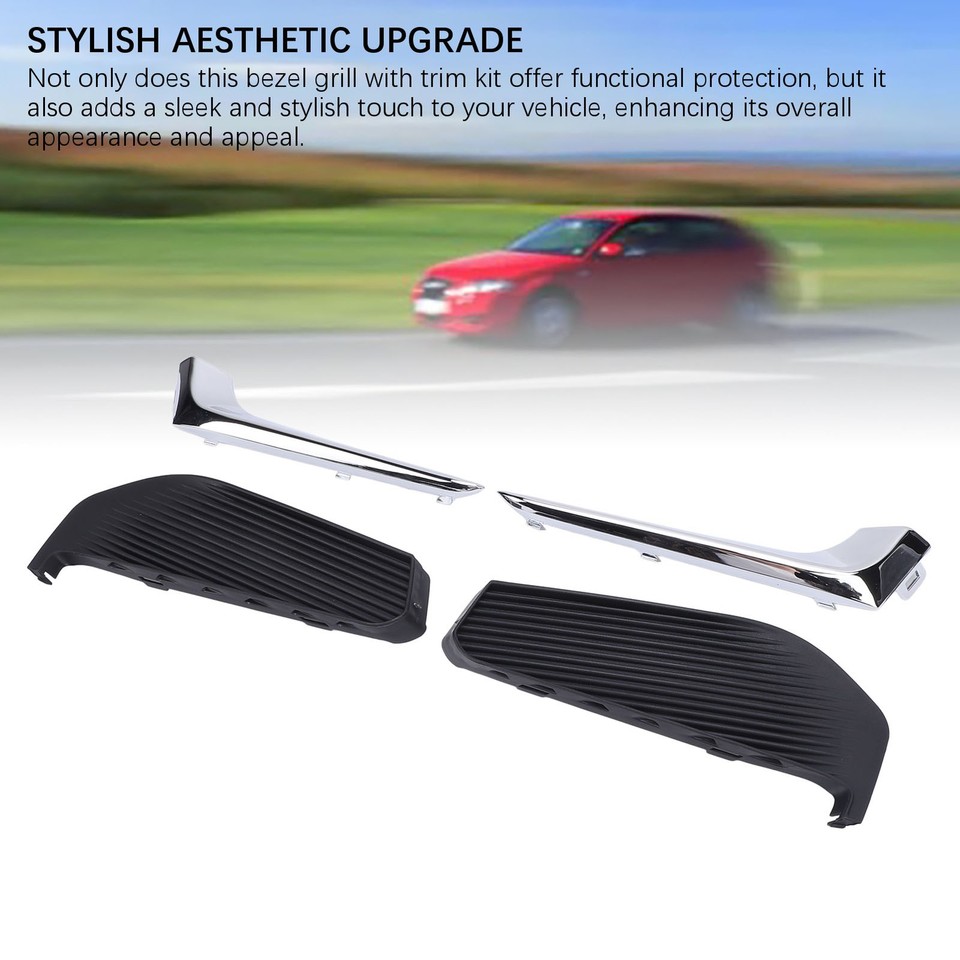 2 Pcs Front Bumper Fog Light Covers Trims Set Strong Protection Impact ...