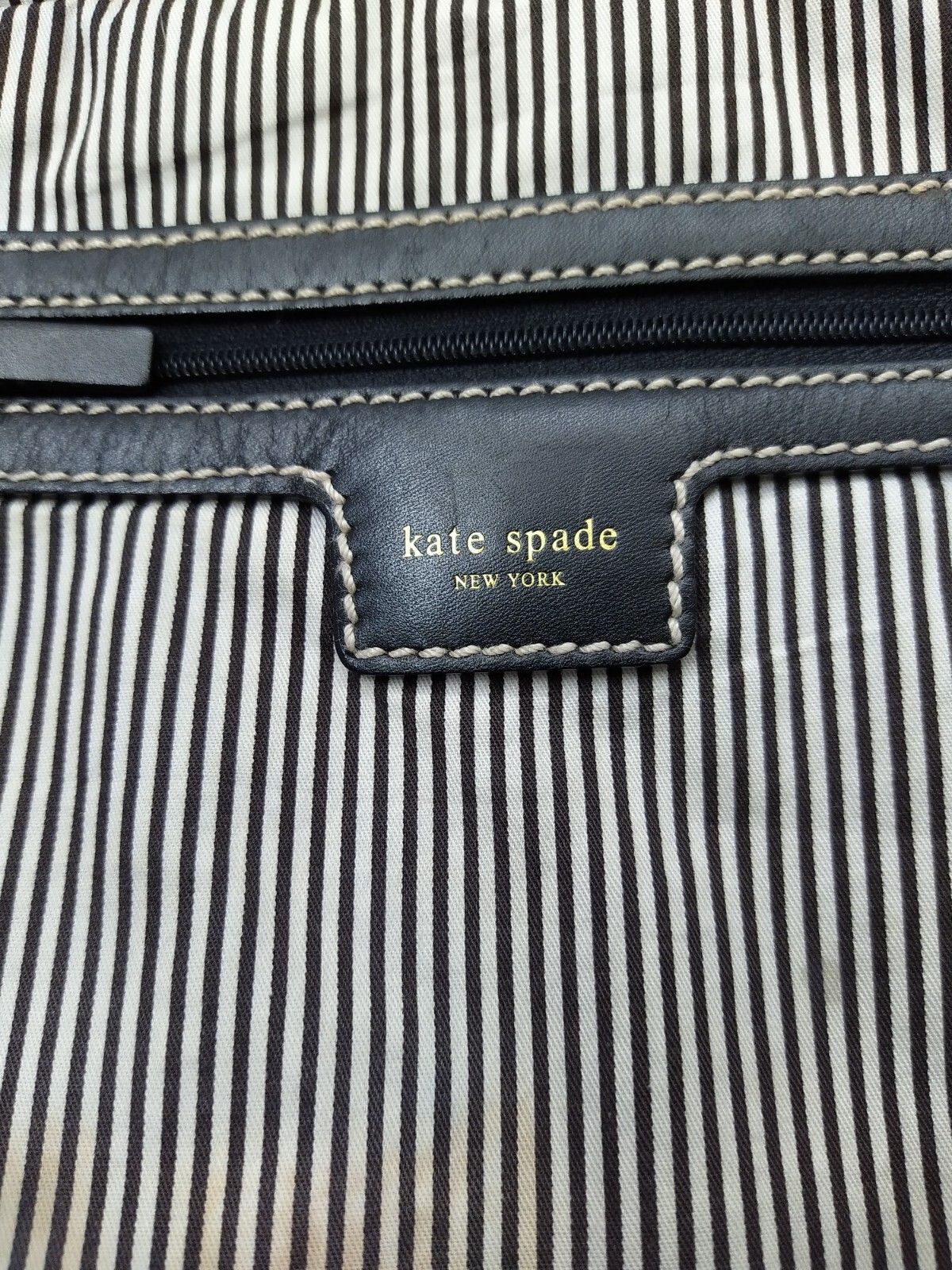 Kate Spade New York Black Pebbled Leather Top Handle Zipper Closure ...