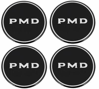 4 Black PMD Logo R15 Wheel Center Cap Decals 1967-1981 Firebird GTO ...