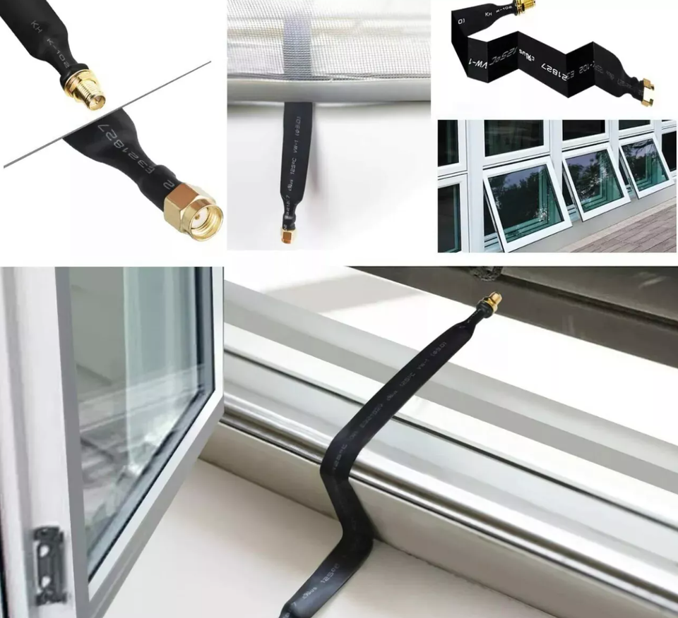 Window/Door Pass Through Flat RF Coaxial Cable SO239 UHF Female 50Ohm ...