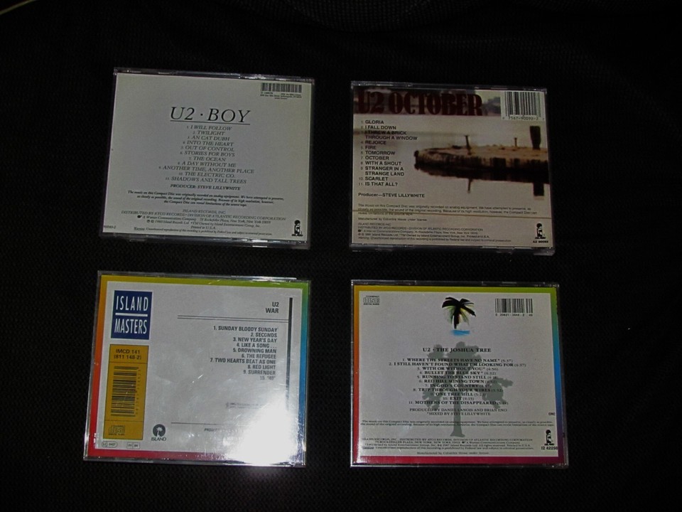U2 4 CD Lot Original CDs Boy/October/War(Germany)/The Joshua Tree Bono ...