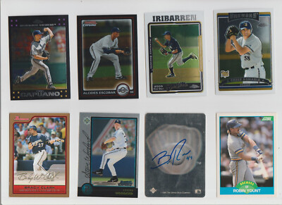 (8) TOPPS CHROME BOWMAN BREWERS AUTO RC ($50) CLARK ESCOBAR CAPUANO ...