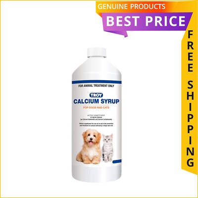 Troy Calcium Syrup 250ml for Treating Calcium Deficiency in Dogs and ...