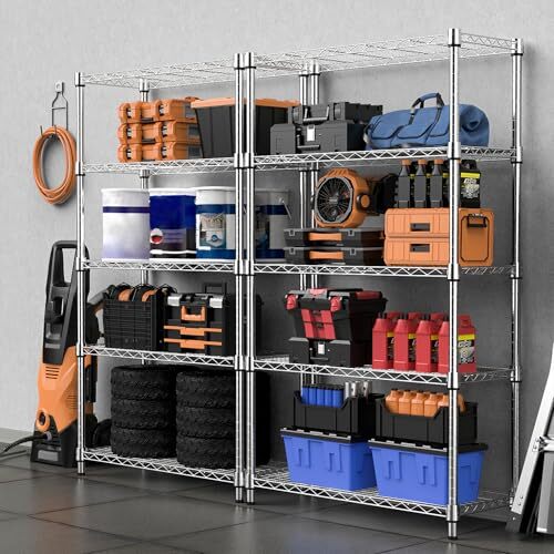 MZG Steel Heavy Duty 5-Tier Utility Shelving Unit Steel Organizer Wire ...