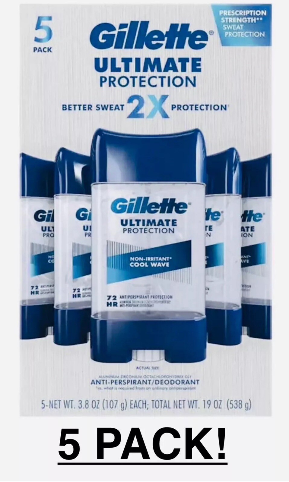 Gillette Ultimate Protection 6-in-1 Antiperspirant 3.8oz Each - (Pack ...