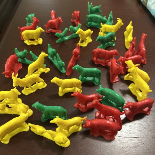 Vintage Lot Of 40 Pc1970s TIM MEE Plastic FARM ANIMALS FIGURE TOY Red ...
