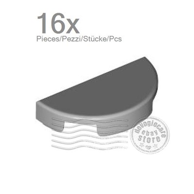 16x LEGO 1748 Tile Round (Half) 1x2 Light Bluish Gray | 6510070 6408629 ...
