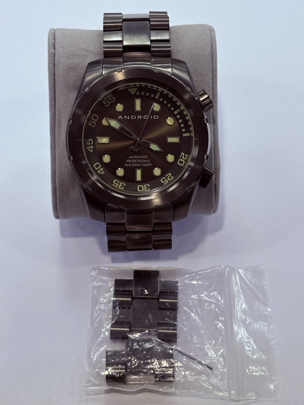 Android AD563 Seagull TY2806 Black Steel Automatic Men's 50mm Diver ...