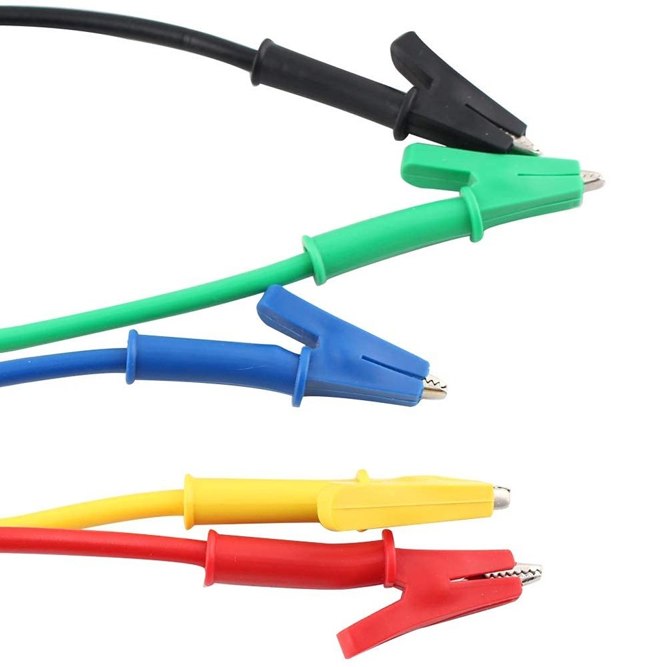Alligator Clips Electrical Test Leads Set 15A Jumper Wires Heavy Duty ...