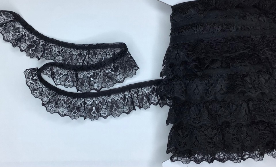 Pretty Gathered Nottingham Lace Trim 1.25"/3.5cm CHOOSE COLOUR/LENGTH ...