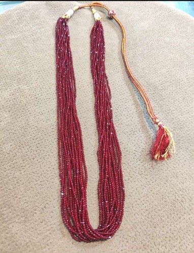 INDIAN BOLLYWOOD CRYSTAL BEAD LONG RED MAROON BRIDAL BIG NECKLACE ...