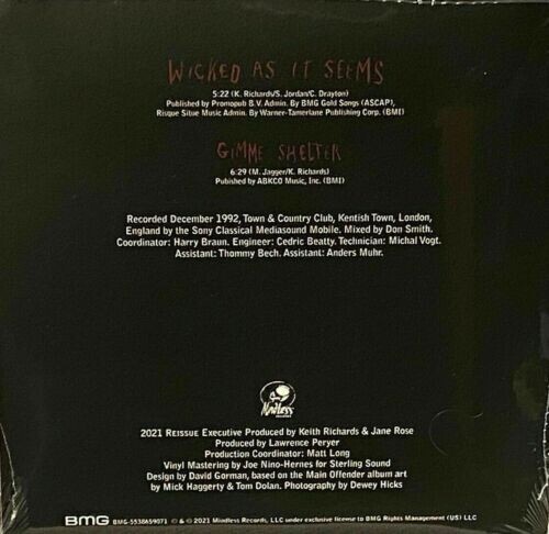 KEITH RICHARDS 45 RPM 7" - Wicked As It Seems RED VINYL RECORD STORE ...