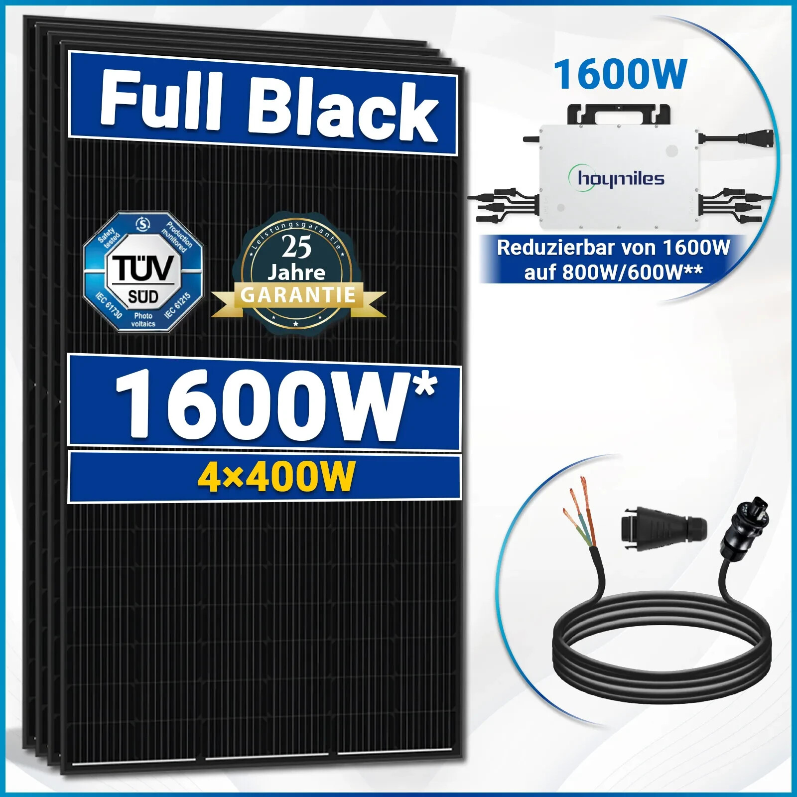 Solar-Hook 1600W Balkonkraftwerk mit Hoymiles HMS-1600-4T ...