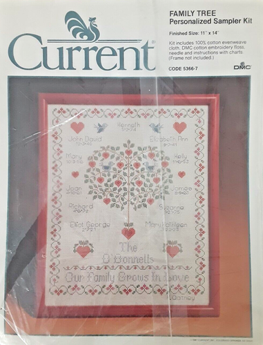 DMC Current FAMILY TREE Cross Stitch Sewing Craft Project Kit NEW (H ...