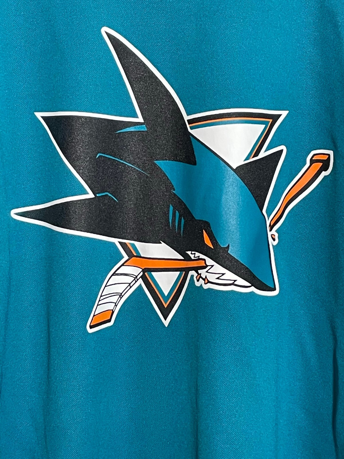 San Jose Sharks NHL Teal/White Adult Replica/Practice Jersey Size Men's ...