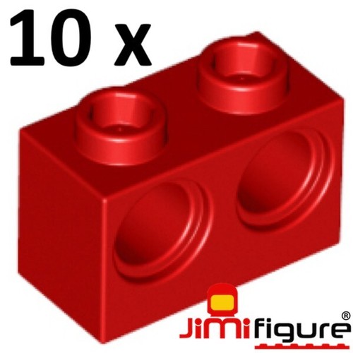 NEW 10 x LEGO Technic Brick 1x2 with 2 Holes Red 32000 Genuine Bulk Lot ...