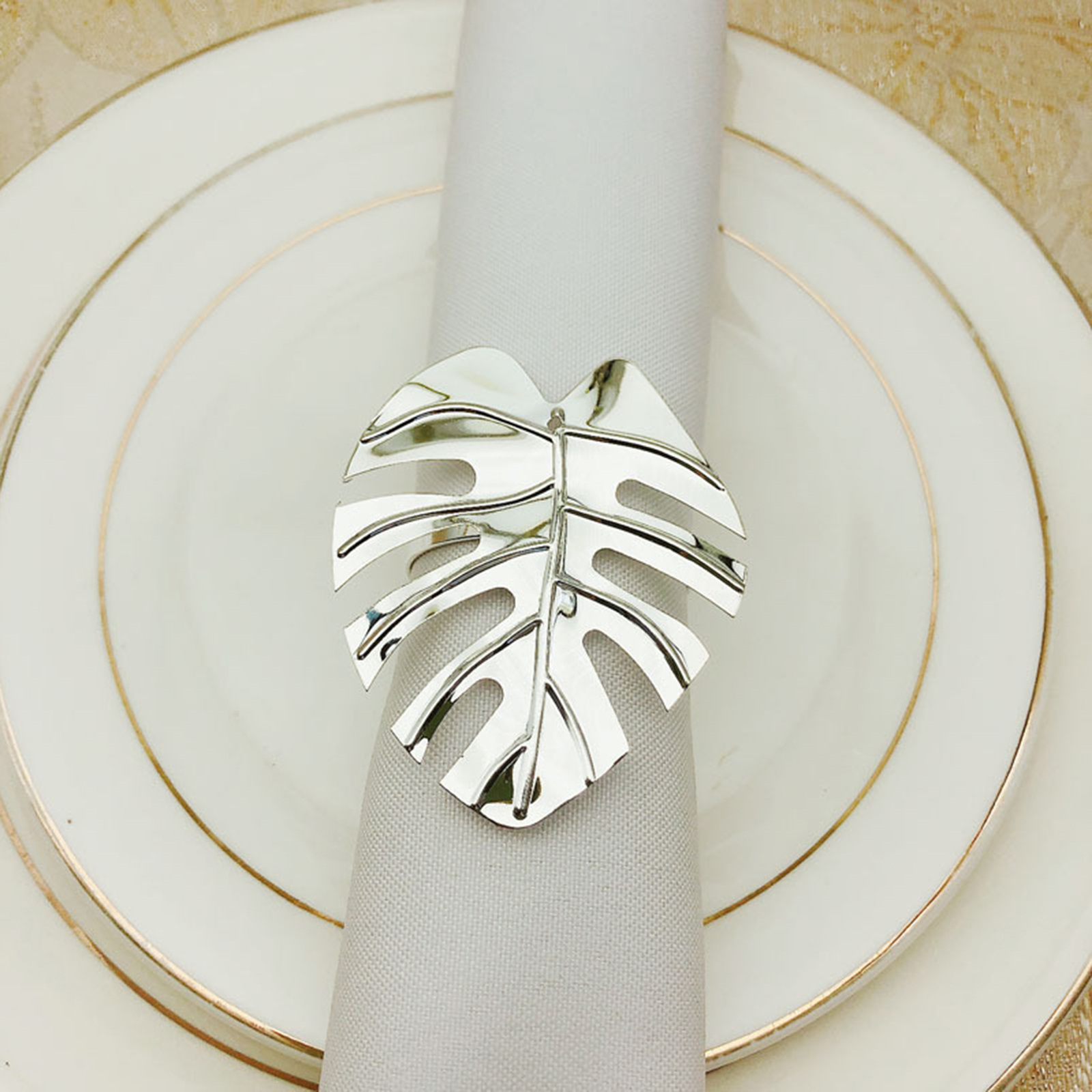 Napkin Ring Lightweight Excellent Workmanship Stainless Steel Leaf ...