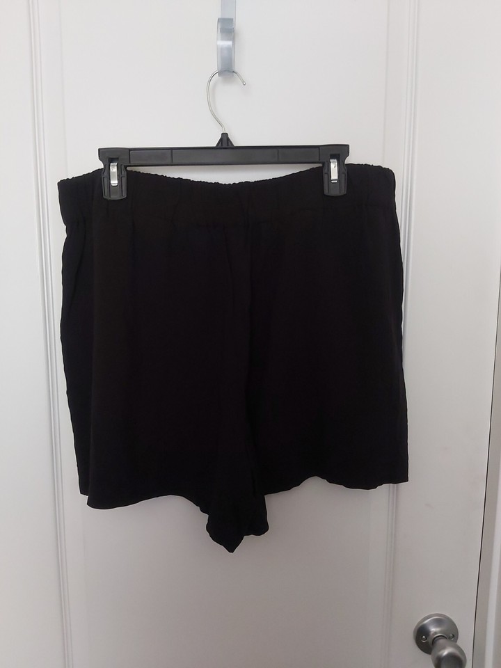 Women's Nine West Pull-On Black Soft Shorts Paper Bag Size XL | eBay