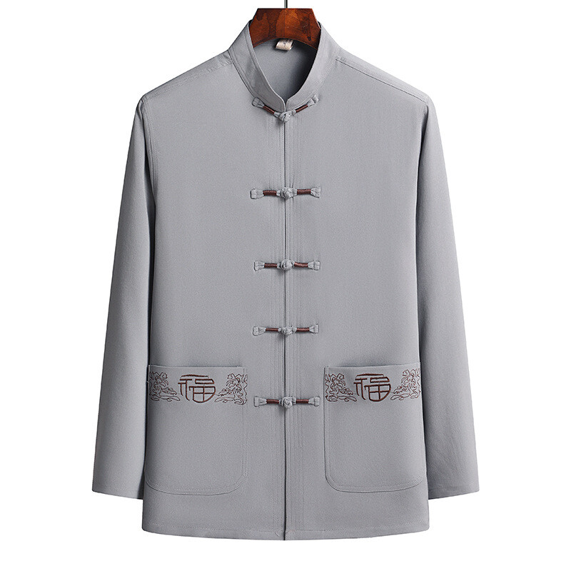 Mens Traditional Chinese Tang Suit Jacket Coat Pants Kung Fu Wingchun ...