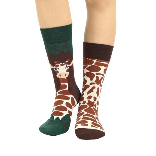 Mismatched Socks, Giraffe Mismatched Socks, Patterned Socks, Matched ...