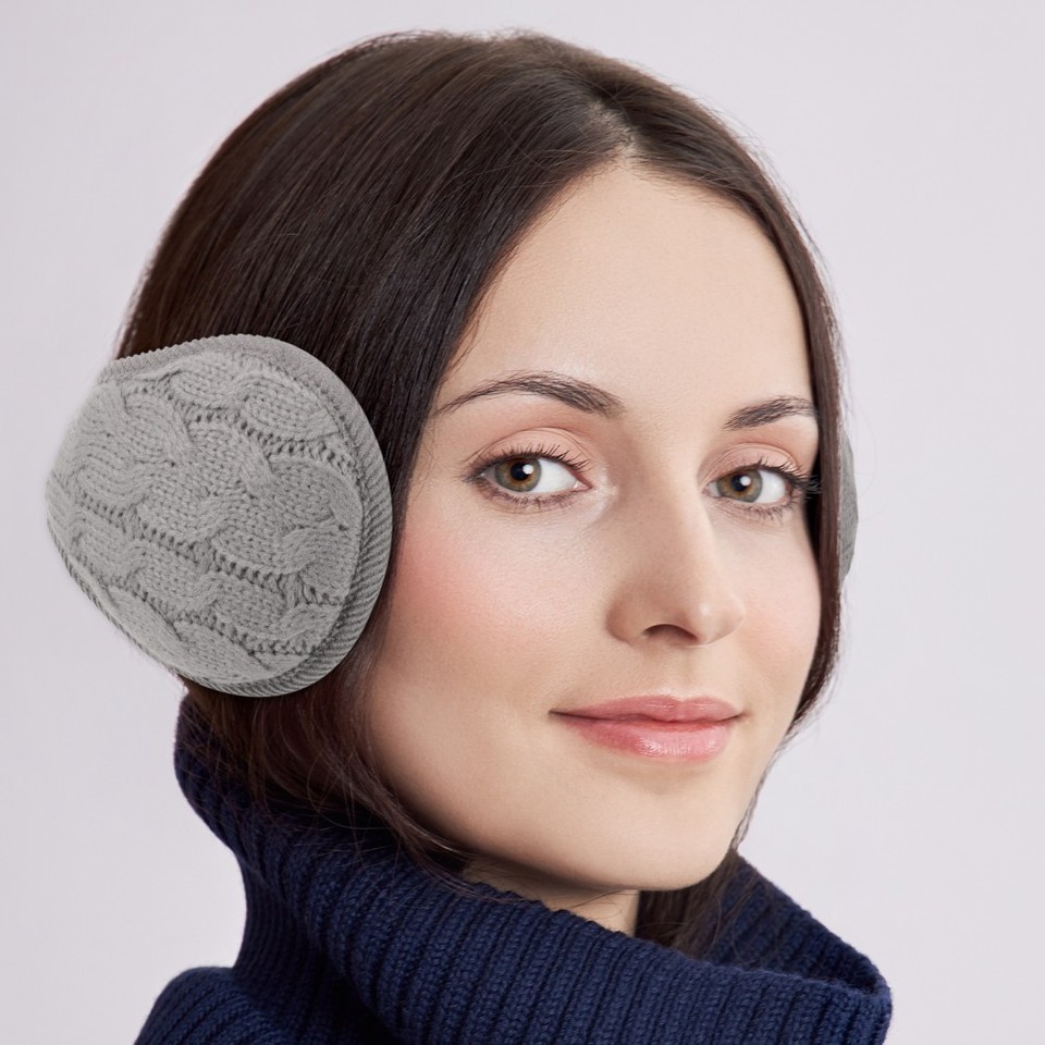 Winter Earmuff Warm Knit Ear Warmer Foldable Ear Muff Faux Furry ...