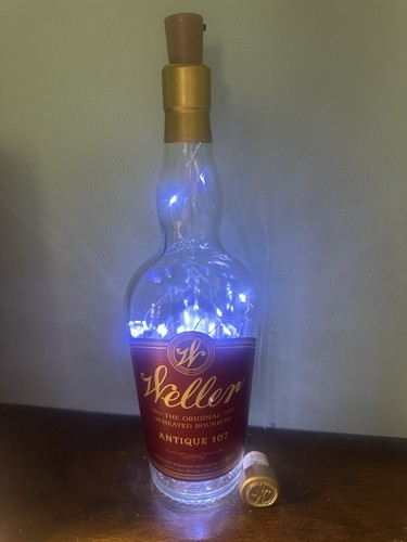 Empty Weller RED Antique Straight Bourbon 750ML Bottle w. LED's & cork ...