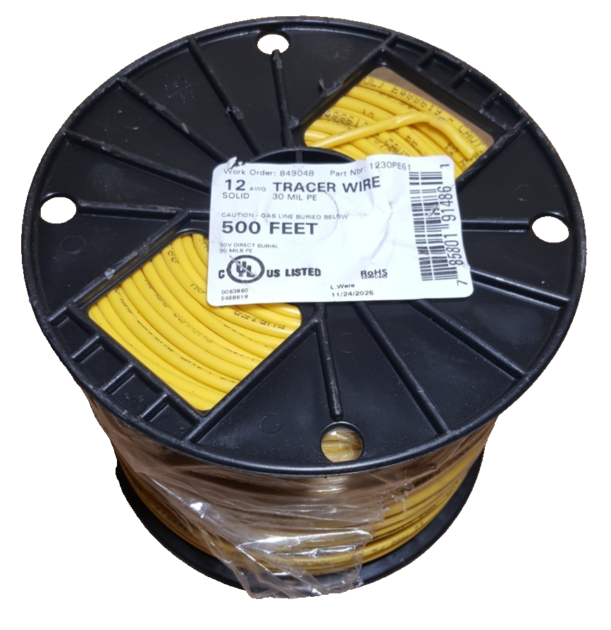Yellow Direct Burial Tracer Wire 12 AWG Solid 500 ft NEW | eBay