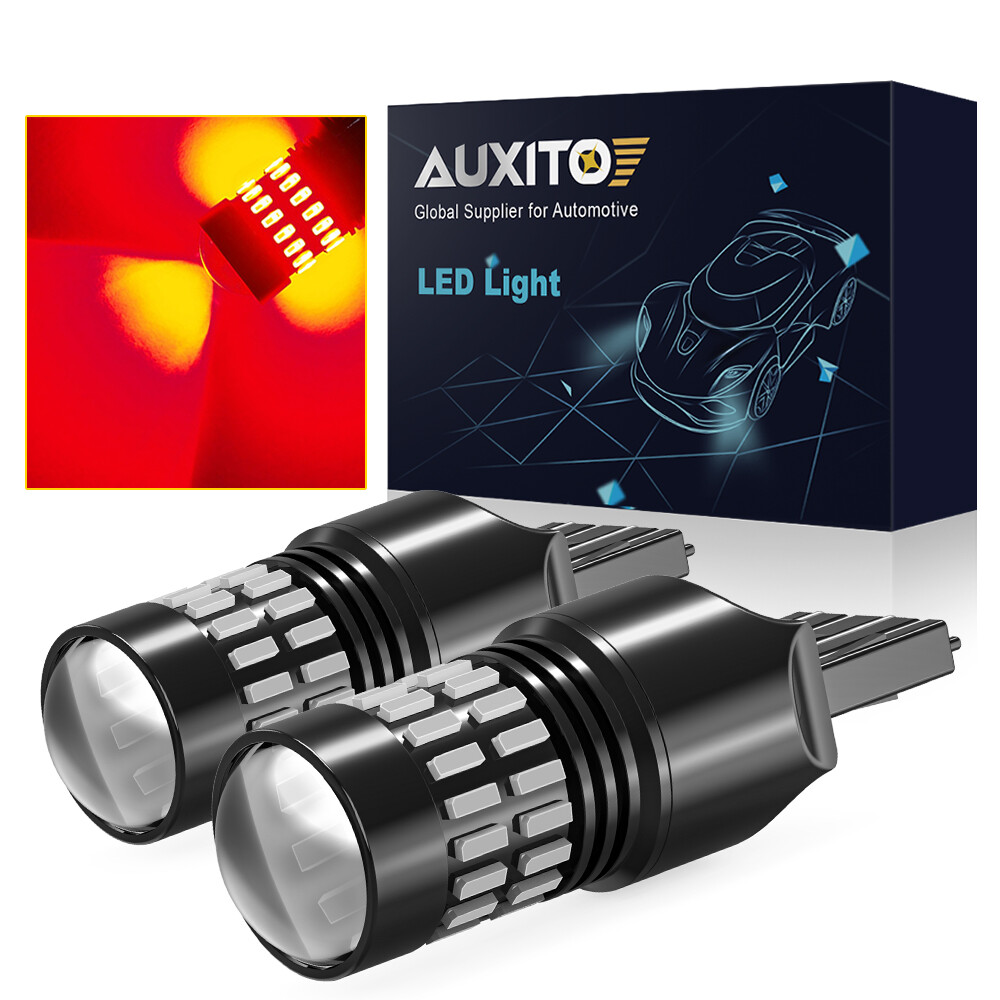 AUXITO 3157 3156 Red LED Brake Tail Light/Parking Bulbs Canbus Error ...