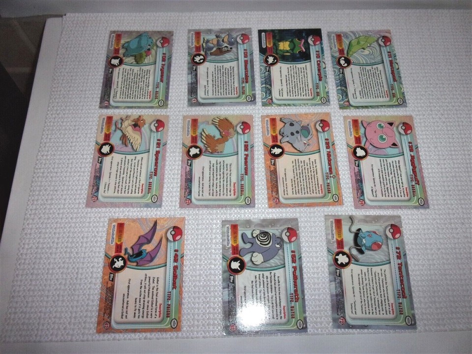 Lot 11 Pokemon Cards 1999 TV Animation Series 1 #02,09,10,11,21,22,29 ...