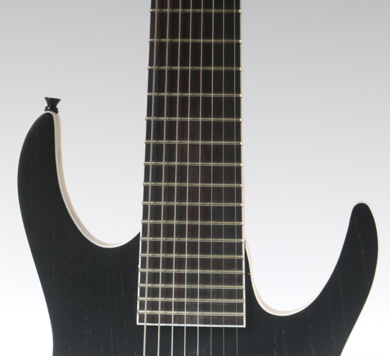 Custom 8-strings Electric Bass Guitar Black Strings Thru Body Black ...