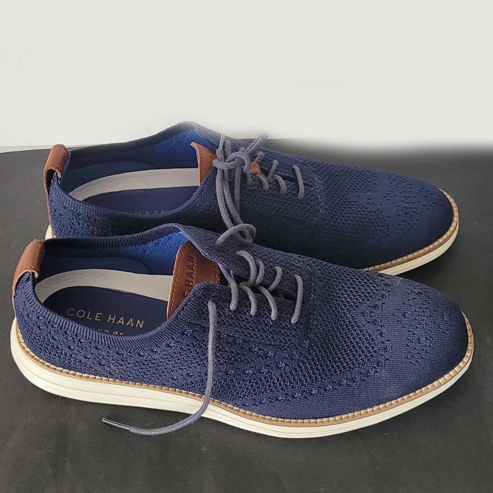 Cole Haan Shoes Model C27960 size 8.5 blue Wing Toe oxford sneakers ...
