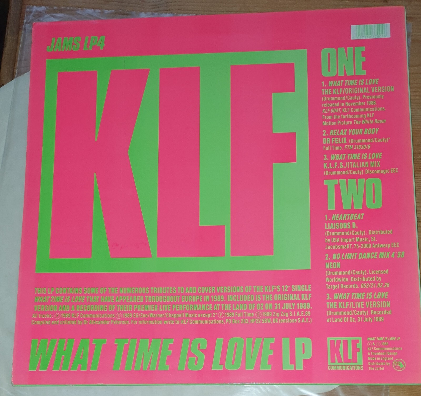 The KLF What Time Is Love Story UK Vinyl LP KLF Communications JAMSLP4 ...