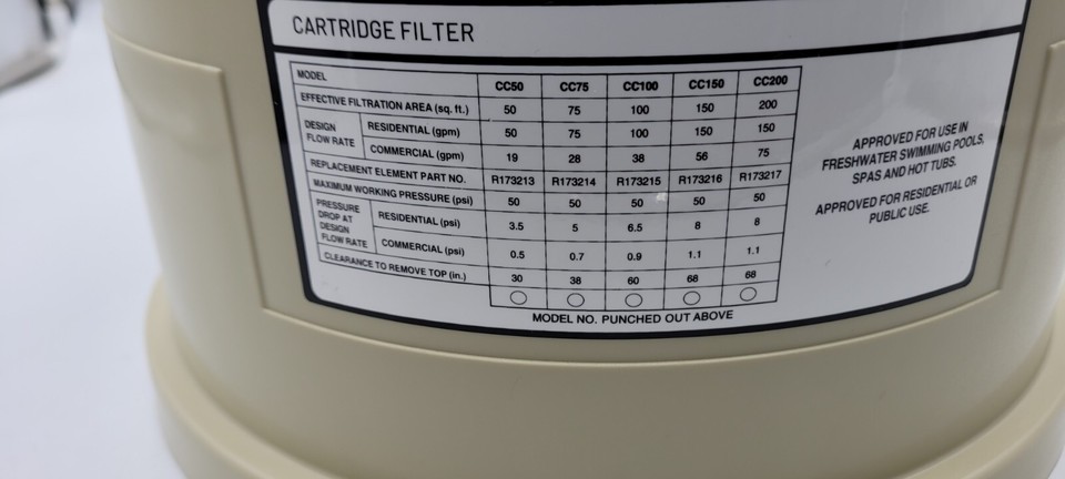 Pentair 178561 Replacement Pool and Spa Filter Lid | eBay