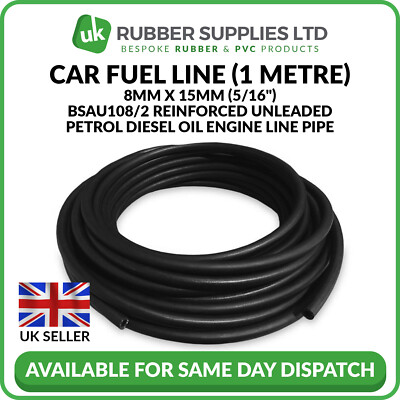 Rubber Fuel Line 1 Metre 8mm x 15mm (5/16") Reinforced Engine Hose ...