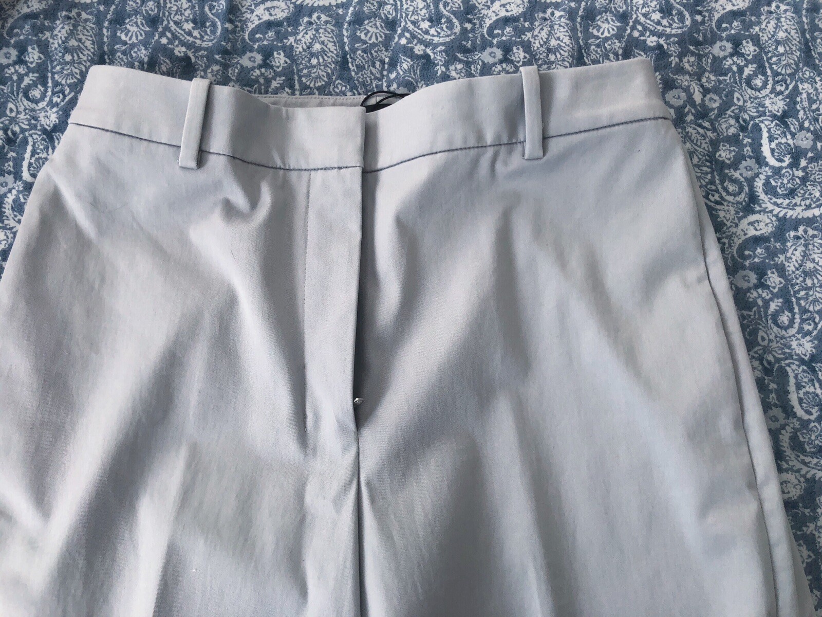 Theory+High+Waist+Straight+Chino+Blue+Stretch+Pants+Size+0+WAIST+27%E2 ...