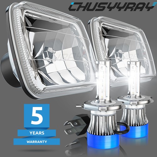 For Chevrolet C10 C20 C30 1981-1986 Pair 7x6" 5x7 LED Headlights Hi/Lo ...