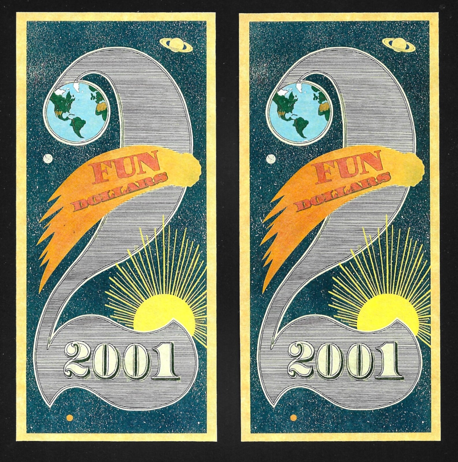 Tim Prusmack Art Note - Deuce Note for 2001 FUN Show - Gem Uncirc. | eBay