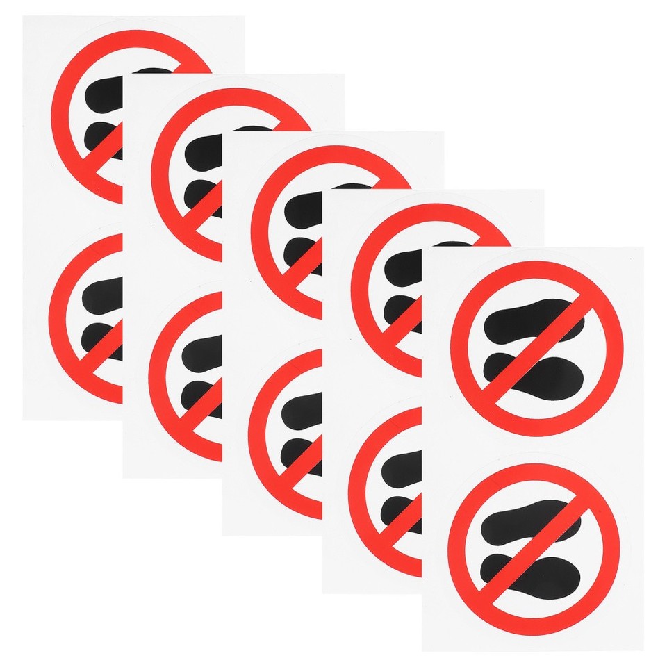 10 Pcs No Step Sticker Labels Security Caution Sign Stickers Warning ...