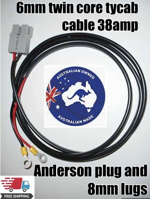 5 meter twin 6mm auto Cable with Anderson style Plug 50 Amp with 8mm ...