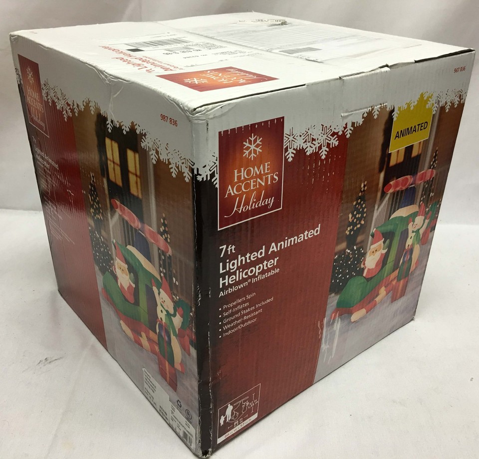 Gemmy Holiday Christmas Airblown Inflatable Animated Helicopter w ...