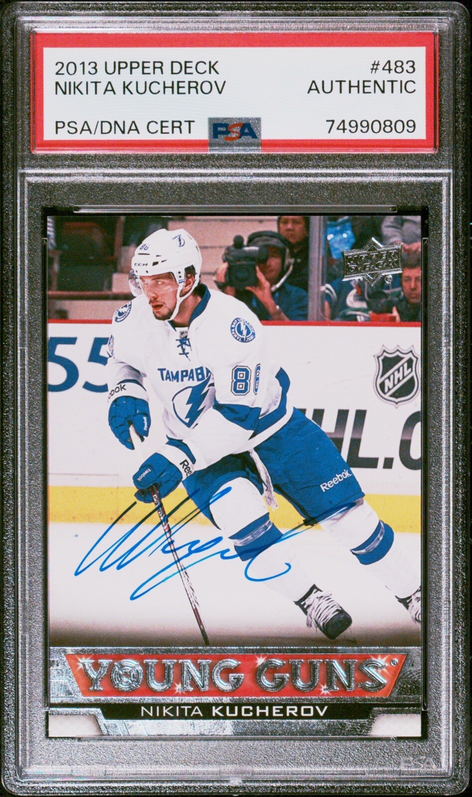 Nikita Kucherov SIGNED 2013 Upper Deck Young Guns RC Rookie PSA Auto ...