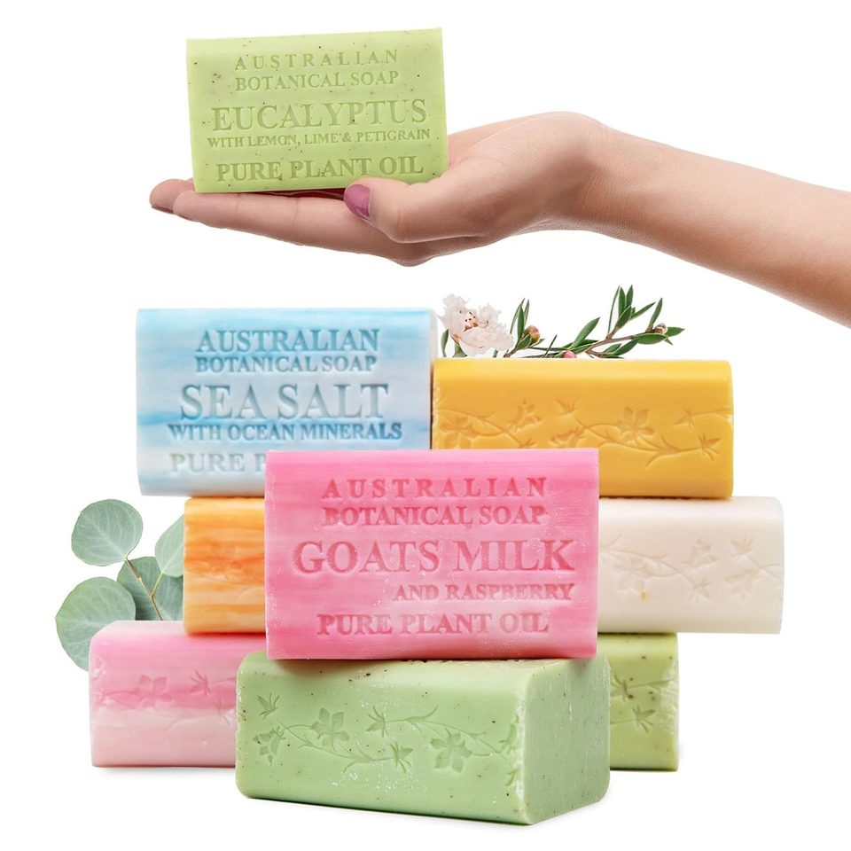 , 6.6 OZ, Triple Milled Bars with Pure Plant Oil, Natural Soap Base ...