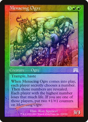Menacing Ogre FOIL Onslaught NM Red Rare MAGIC THE GATHERING MTG CARD ...