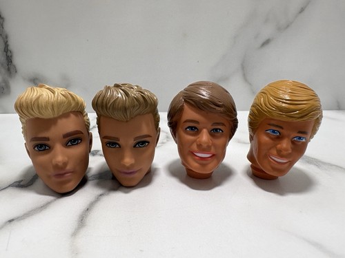 Barbie Ken Doll Head Lot Vtg- 2024 Heads Only!! Blonde Brown Hair Blue ...