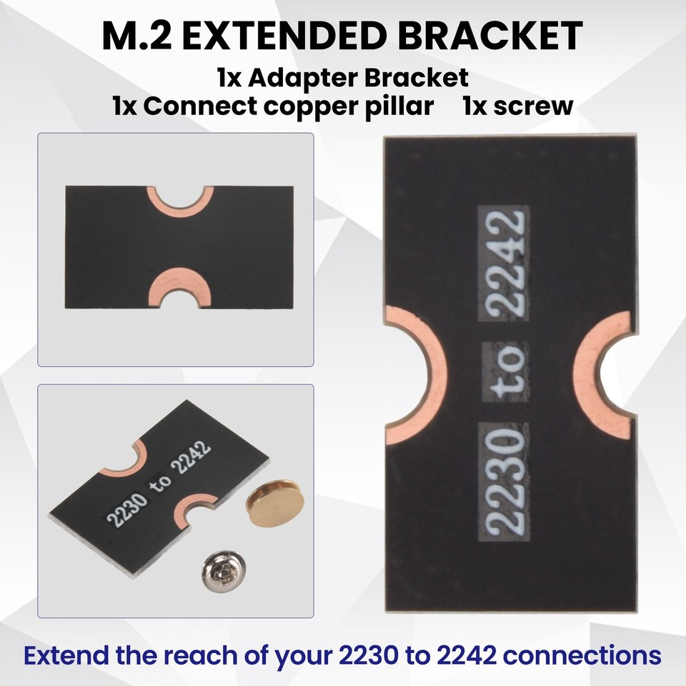 M2 Solid-State Drive Adapter M2 2230 SSD to 2242 Converter Card 2230 ...