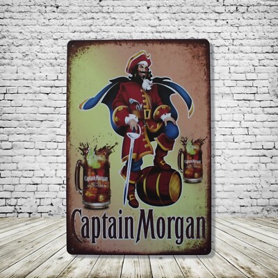 Captain Morgan Vintage Style Tin Metal Bar Sign Poster Man Cave ...