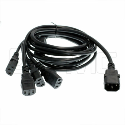 UPS PDU PC Computer C14 Power Splitter Cord to 4 x C13 IEC320 Extension ...